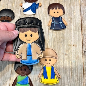 Jesus and His 12 Disciples Finger Puppets Darker Complexion. Bible ...