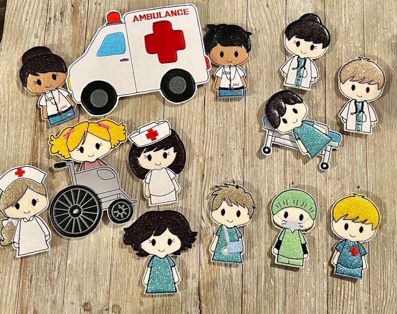 Hospital Finger Puppet Set, Medical Friends Finger Puppet Set - Etsy