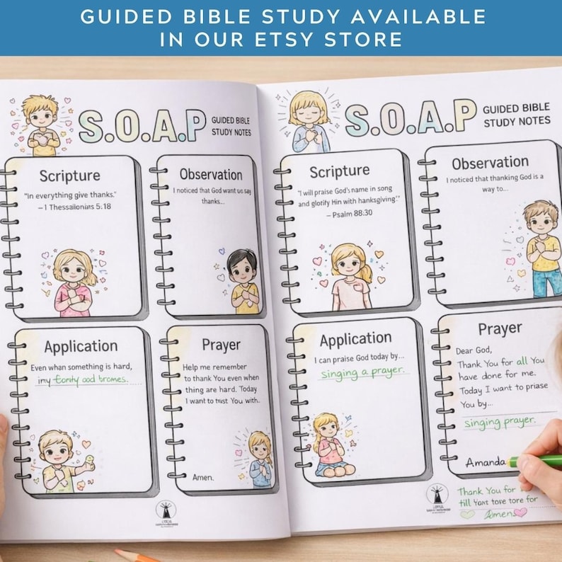 Kids Bible Study Notes Template | S.O.A.P Printable for Children ...