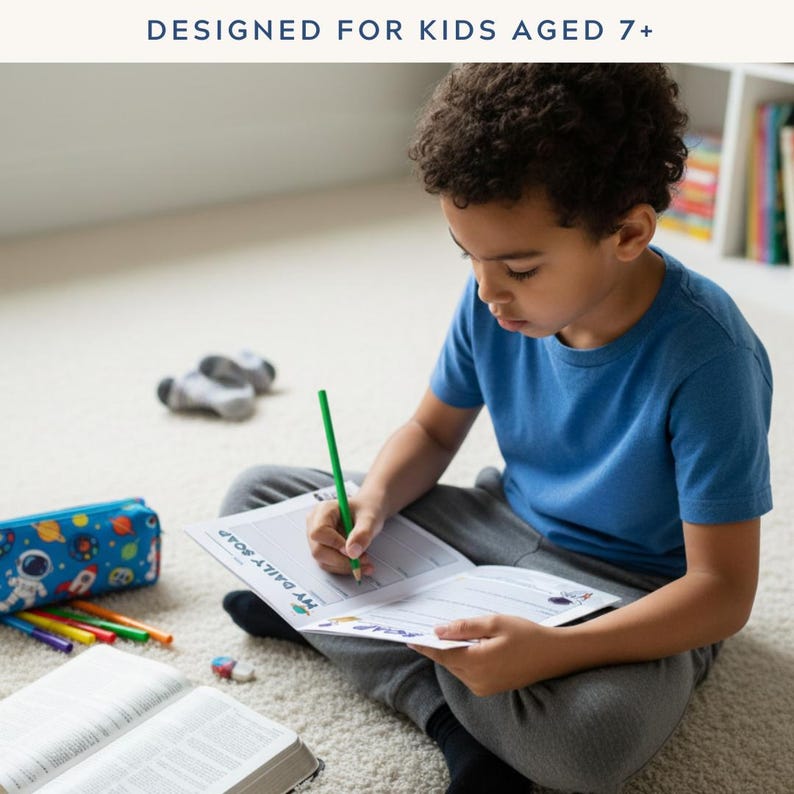 Kids Bible Study Journal Printable – SOAP Worksheet Template (space ...