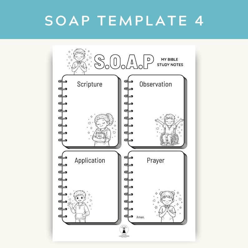 Kids Bible Study Notes Template | S.O.A.P Printable for Children ...