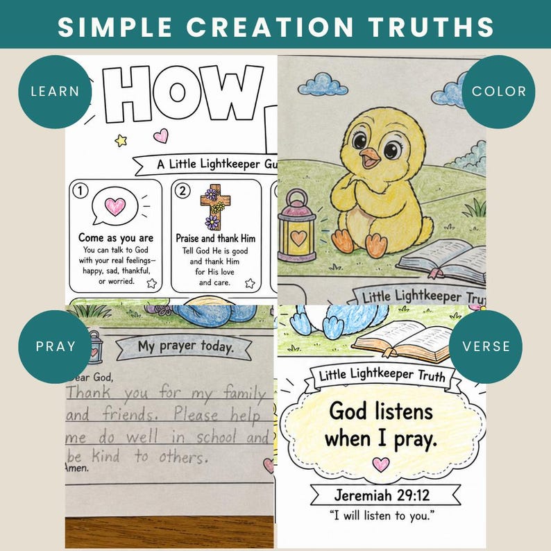 Kids Prayer Worksheet, Christian Homeschool Activity, Sunday School ...