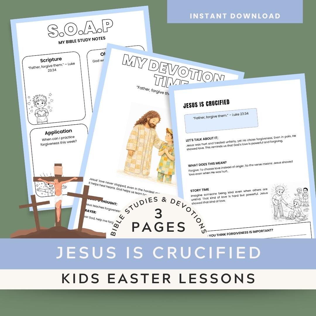 Kids Bible Study Worksheet | Jesus Crucified, Good Friday Lesson ...