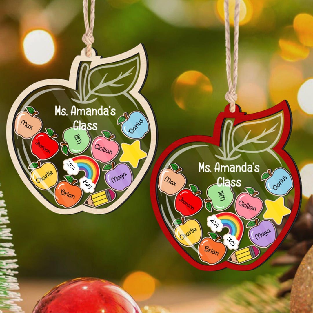 Personalized Teacher Apple Ornament, Teacher Appreciation Gift From ...