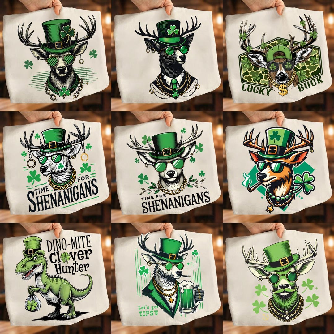 St. Patrick’s Day Buck Png, Patrick Day Hunting Png, St. Patrick’s Camo ...