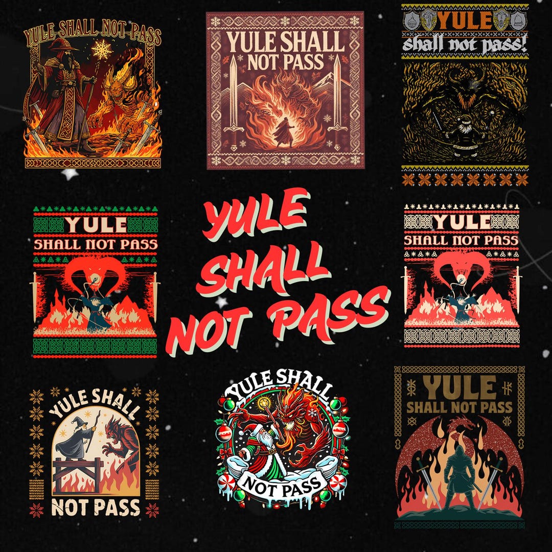 Yule Shall Not Pass PNG Bundle, Christmas Meme, Movie Quote - Etsy ...