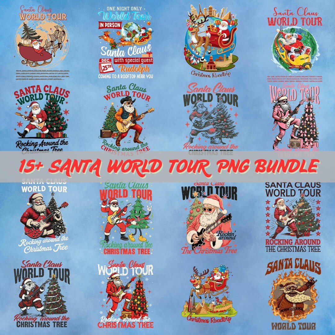 Santa Claus World Tour PNG, Rocking Around the Christmas Tree ...