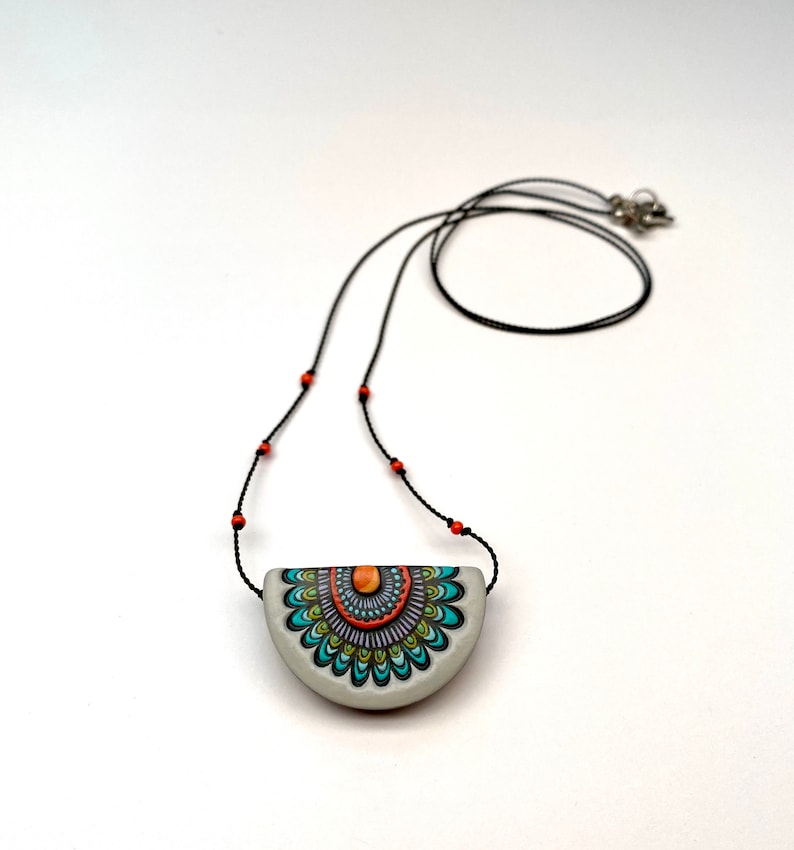 Boho Floral Necklace, Colorful Casual Necklace Unique Hand Made Gift ...