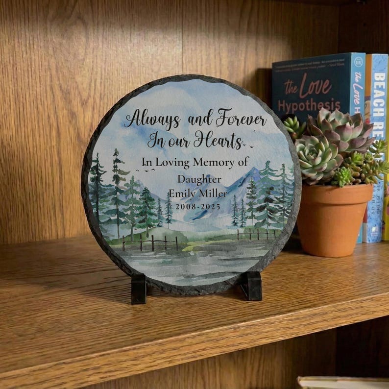 Personalized in Loving Memory Daughter Slate Stone, Memorial Plaque for ...