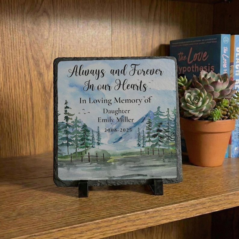 Personalized in Loving Memory Daughter Slate Stone, Memorial Plaque for ...