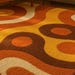 Retro Wave Shag Rug – 70s Mid Century Abstract Orange Brown Wool Area ...