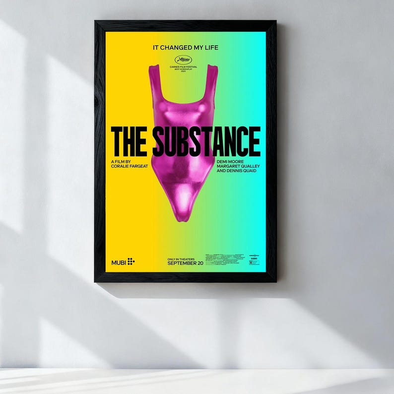 The Substance Movie Poster, Hand-painted Watercolor Canvas Print - Etsy