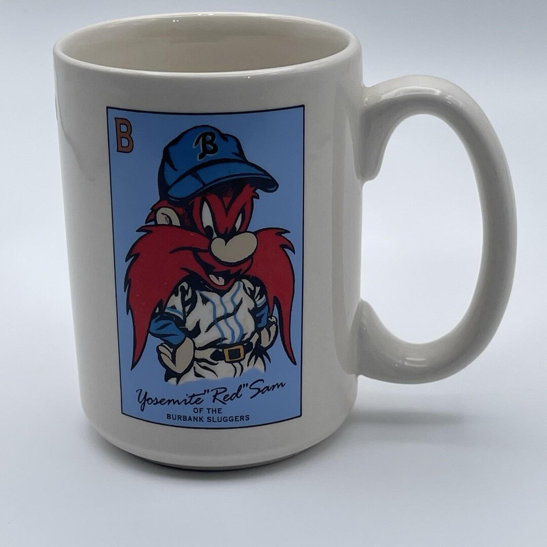 1993 Warner Bros Yosemite Sam Burbank Sluggers Baseball Mug Looney ...