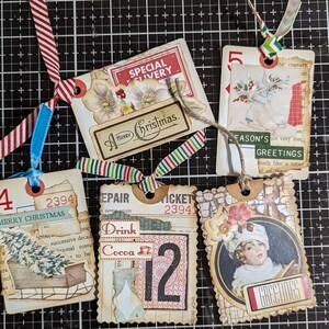 Five Handmade Christmas Tags From Playing Cards - Etsy