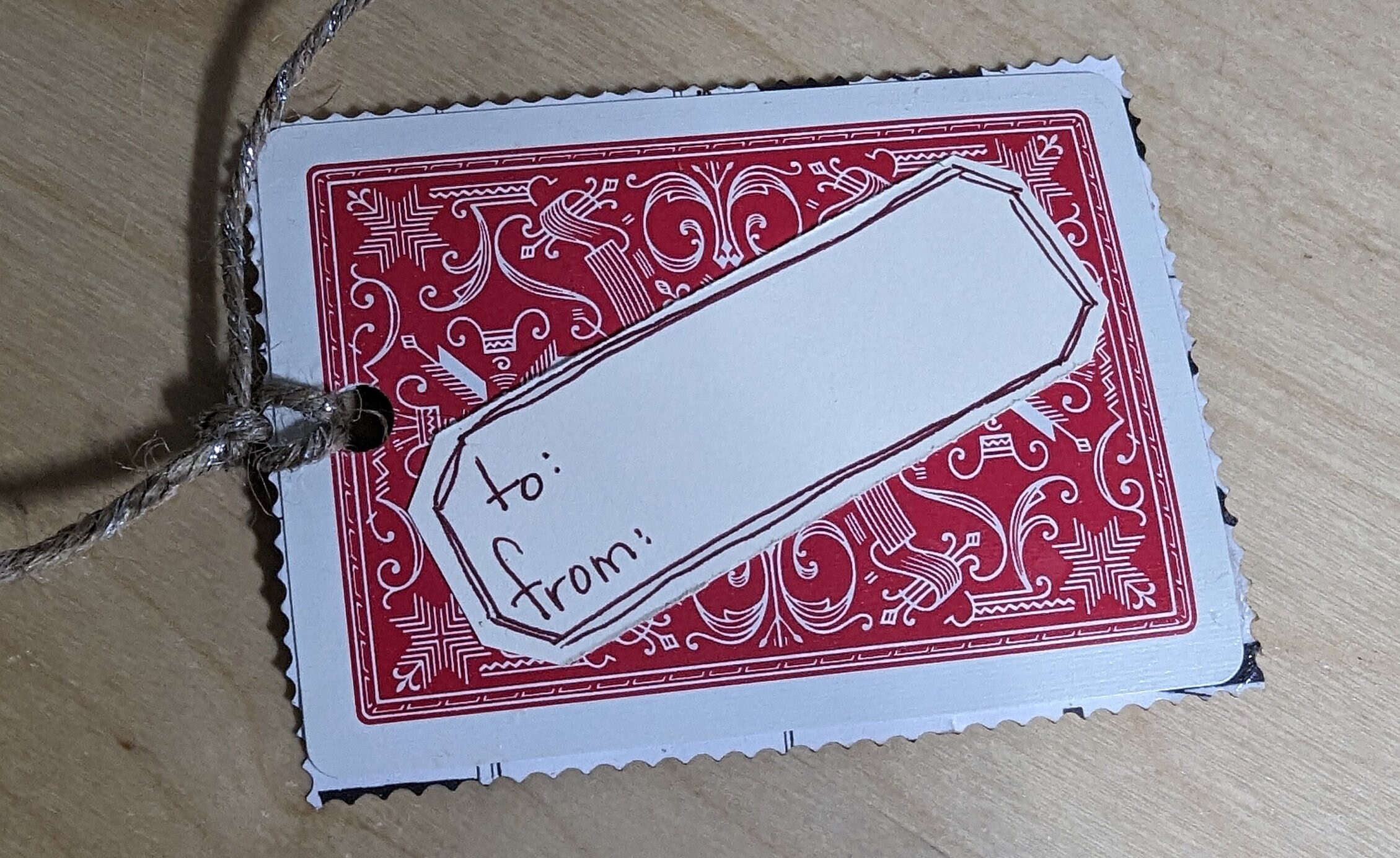 Five Handmade Christmas Tags From Playing Cards - Etsy
