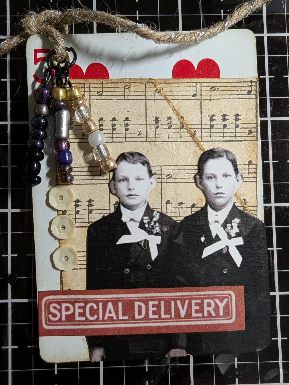Five Handmade Christmas Tags From Playing Cards - Etsy