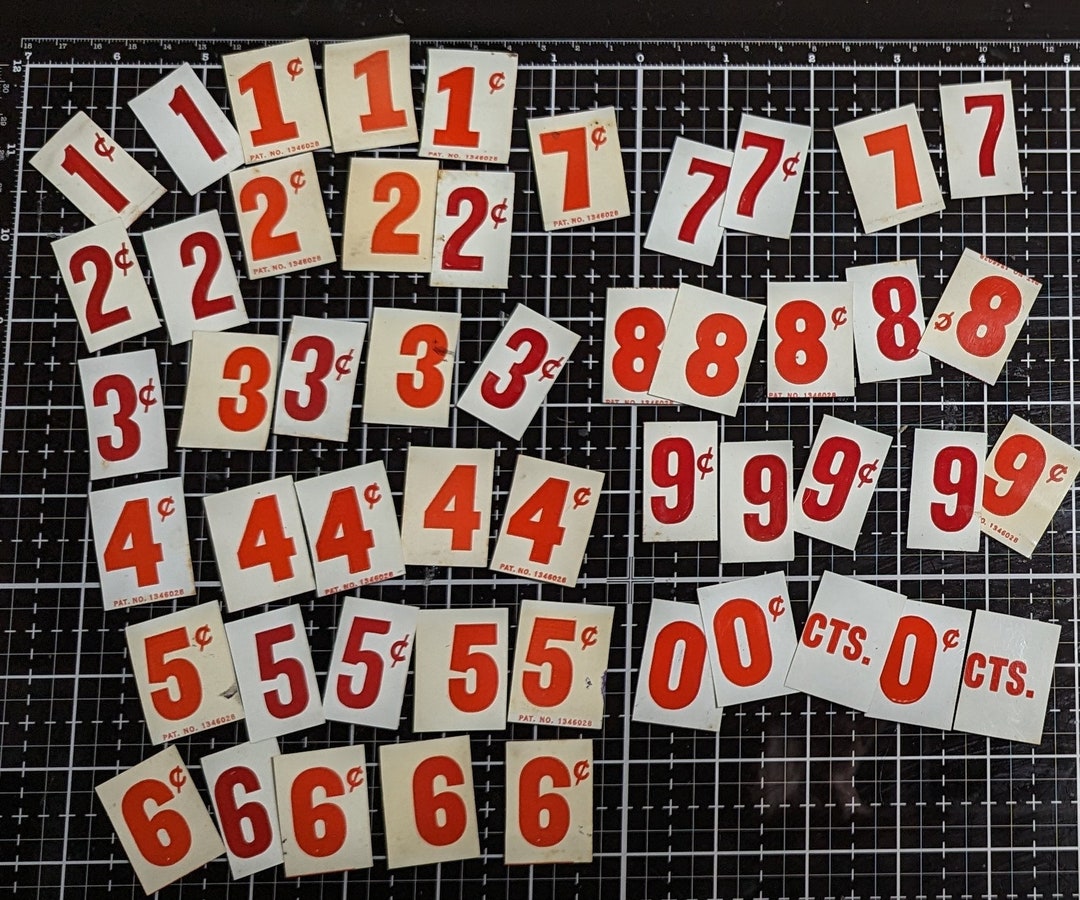 50 Vintage Plastic Numbers From Grocery Store Shelf Pricing - Etsy