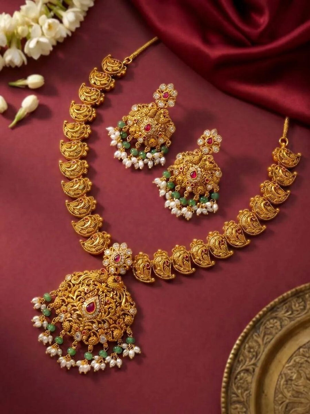 Heritage Kari Motif Gold Royal Temple Set - Etsy