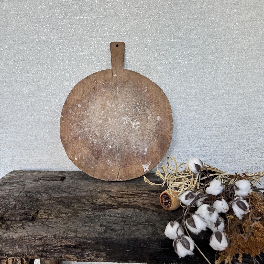 Rustic Vintage Wooden Breadboard With Handle - Etsy
