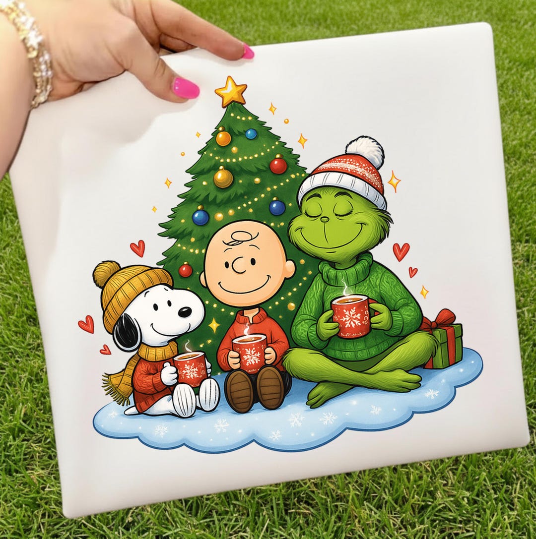Snoopy, Grinch & Charlie Brown Christmas Cocoa PNG (digital Download ...