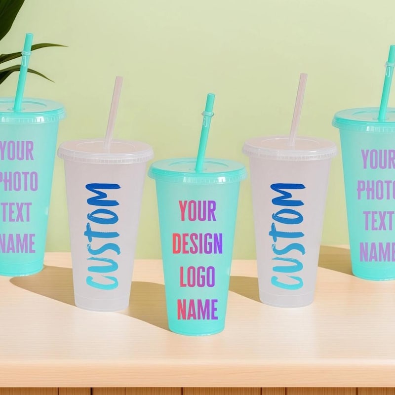 Custom Logo Plastic Straws - Etsy UK