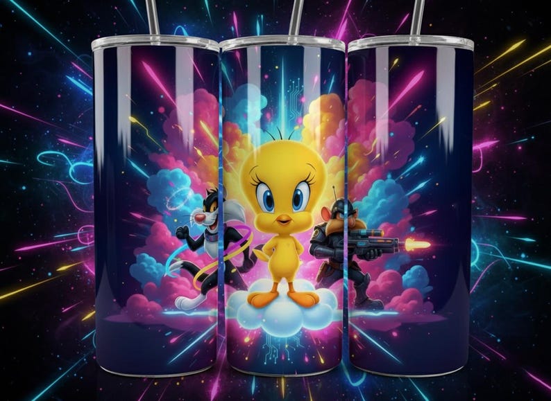 Tweety Bird Tumbler Wrap: Cartoon PNG, 20oz Skinny Tumbler (digital ...