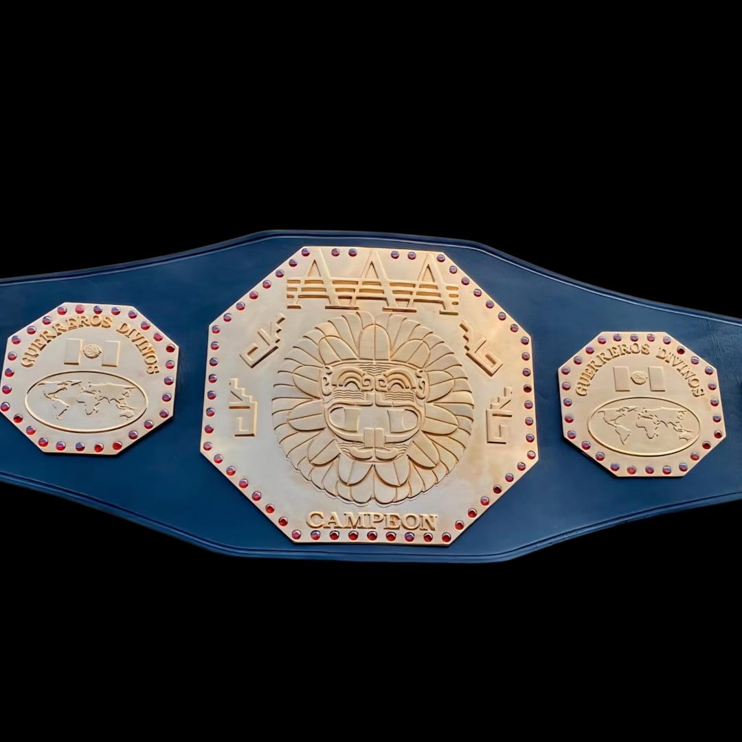 AAA Mexico World Wrestling Championship 3MM ,HD Quality, Replica Belt ...
