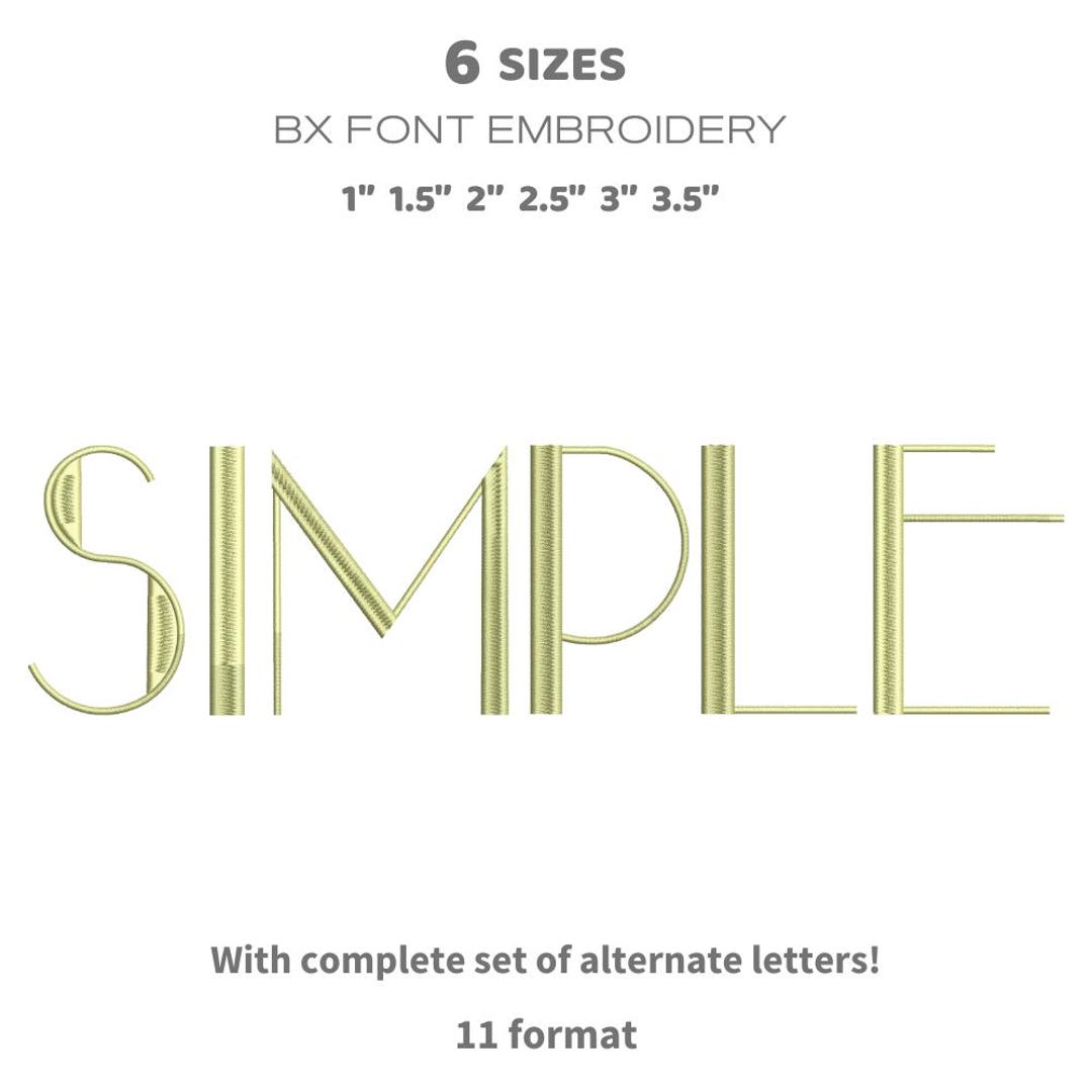 Simple Machine Embroidery Font, Monogram Serif Alphabet, Satin Stitch ...