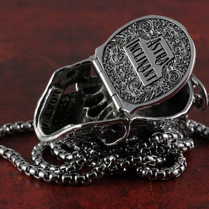 Skull Locket - Sterling Silver Memento Mori - Sterling Silver Human ...