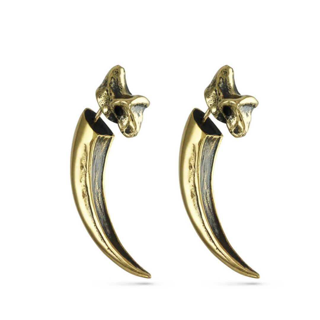Talon Earrings Bronze Eagle Talon Earrings Fake Gauge Talon Earrings - Etsy