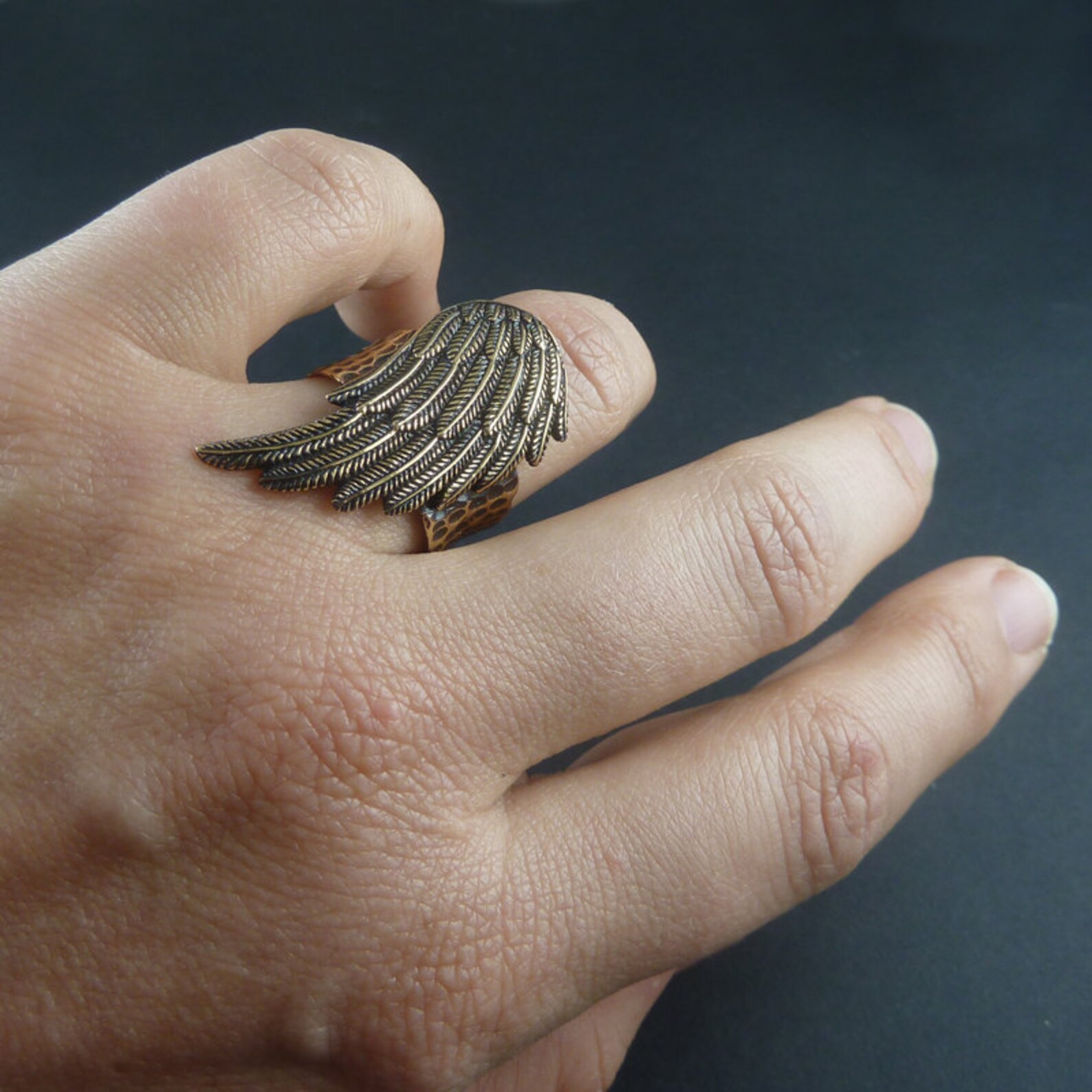 Wing Ring White Bronze Wing Ring - Etsy
