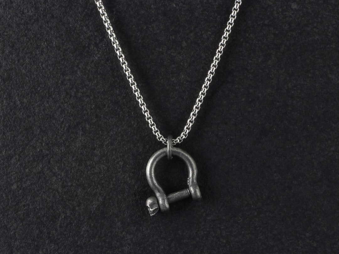 Small Shackle Pendant - Sterling Silver Small Shackle Necklace ...
