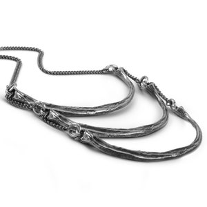 Python Rib Necklace Snake Rib Necklace Antique Silver Python Rib ...