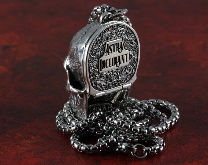 Skull Locket - Sterling Silver Memento Mori - Sterling Silver Human ...