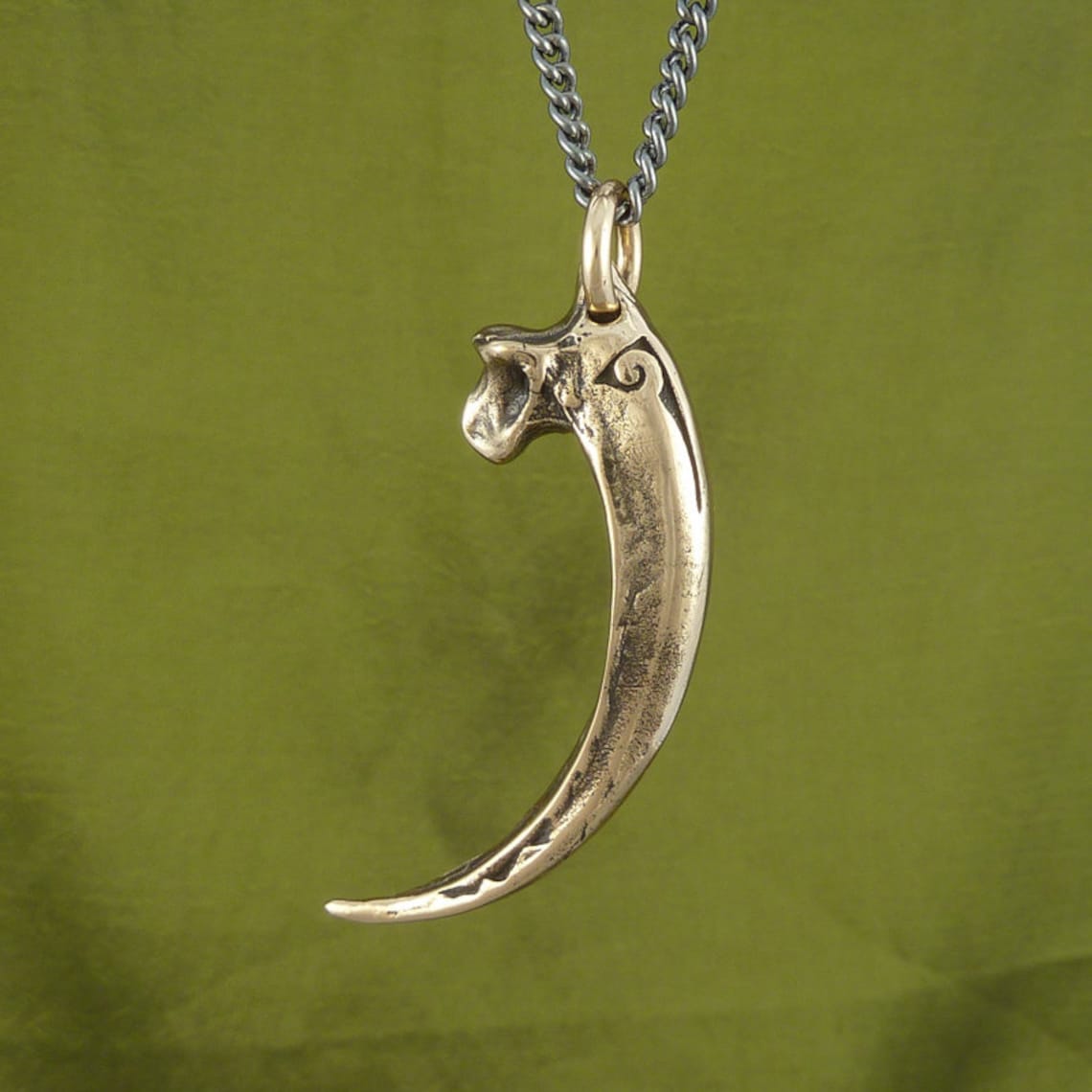 Bronze Eagle Talon Necklace Golden Eagle Talon Pendant | Etsy