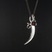 Raven Talon & Garnet Necklace - Antique Silver Raven Talon With ...