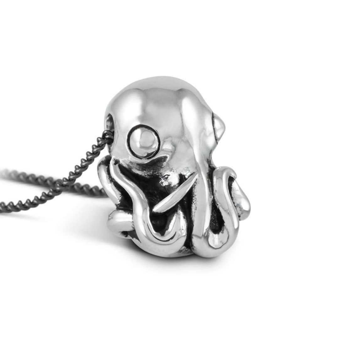Octopus Necklace - Antique Silver Octopus Pendant - Octopus Jewelry - Etsy