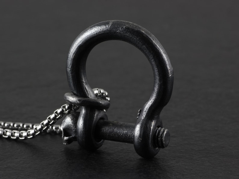 Shackle Necklace Sterling Silver Shackle Pendant Shackle - Etsy