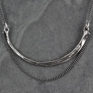 Snake Rib Necklace - Antique Silver Python Rib Necklace - Silver Bone ...