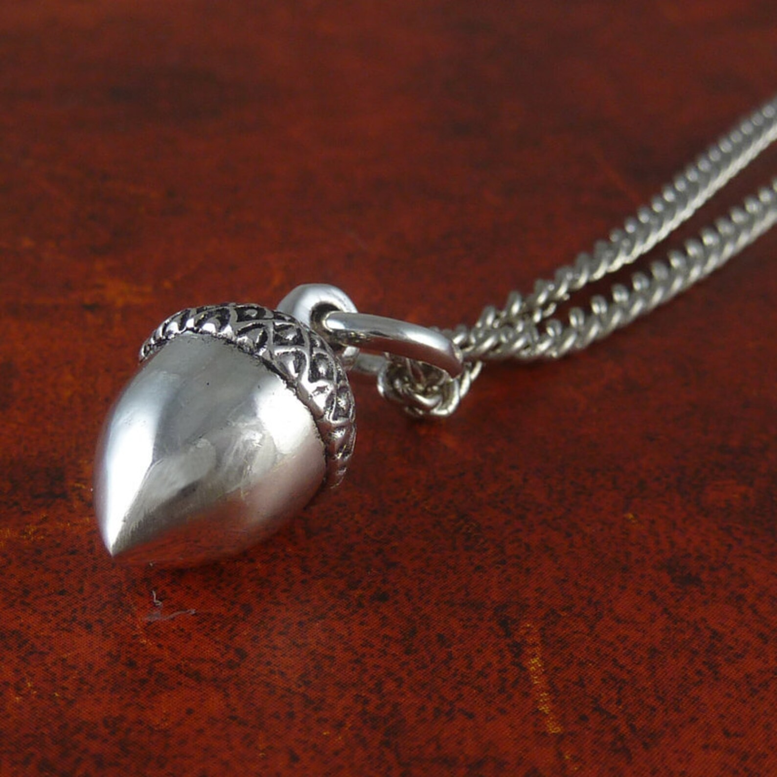Acorn Necklace Antique Silver Acorn Pendant - Etsy