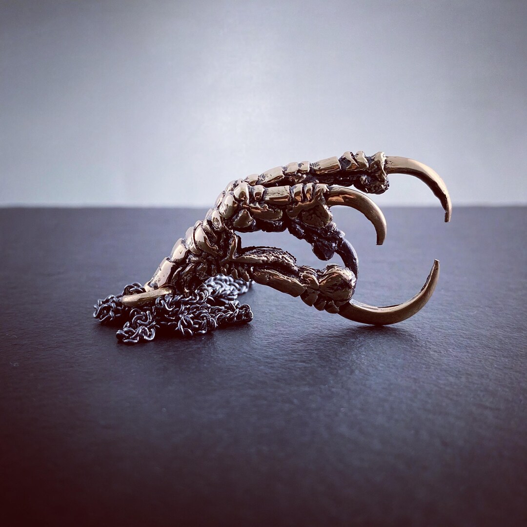 Bird Claw Necklace Bronze Crow Claw Necklace Bird Foot Necklace - Etsy
