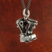 Motorcycle Engine Necklace - Antique Silver Harley Davidson Panhead V ...