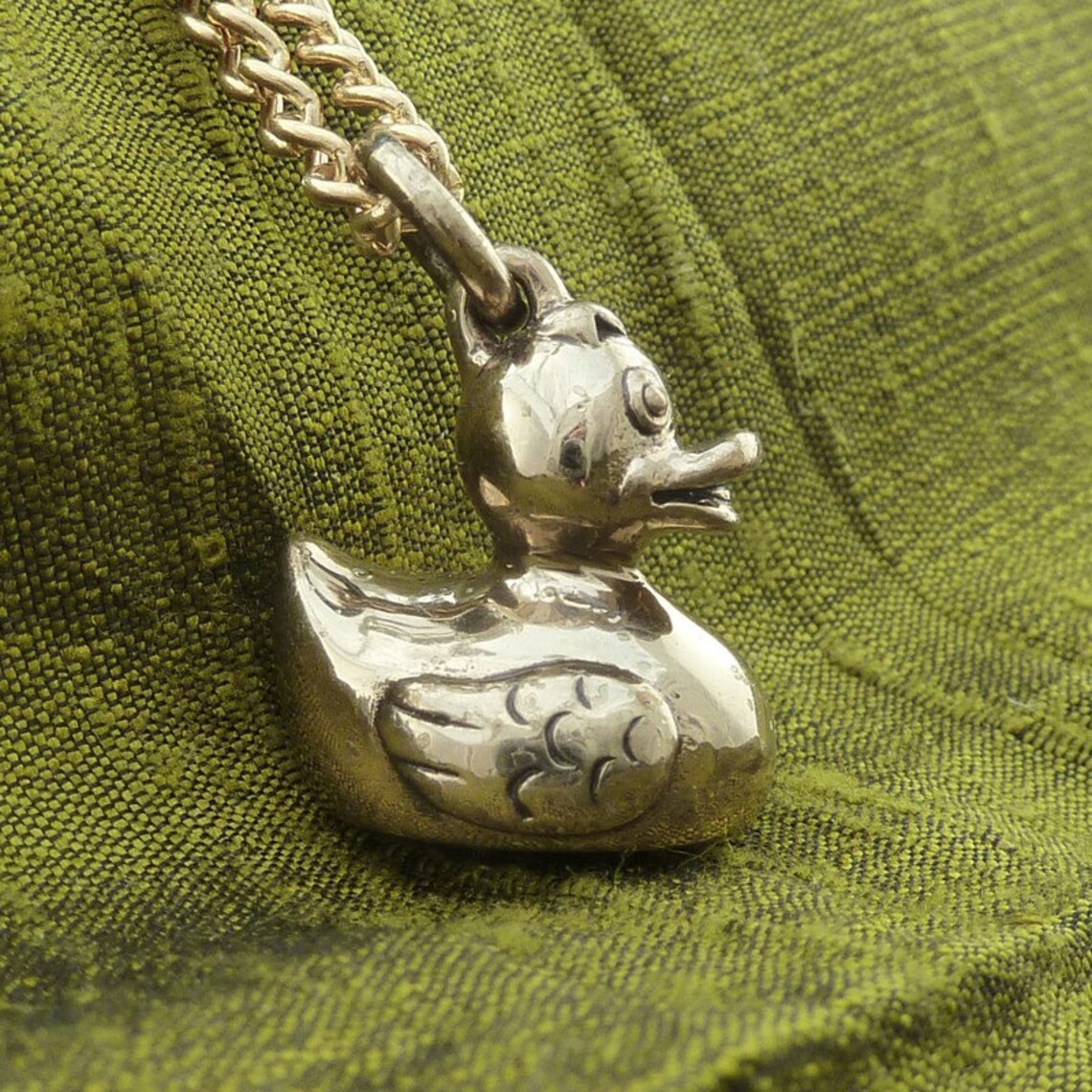 Rubber Duck Necklace - Bronze Rubber Ducky Pendant - the Lucky Duck - Etsy