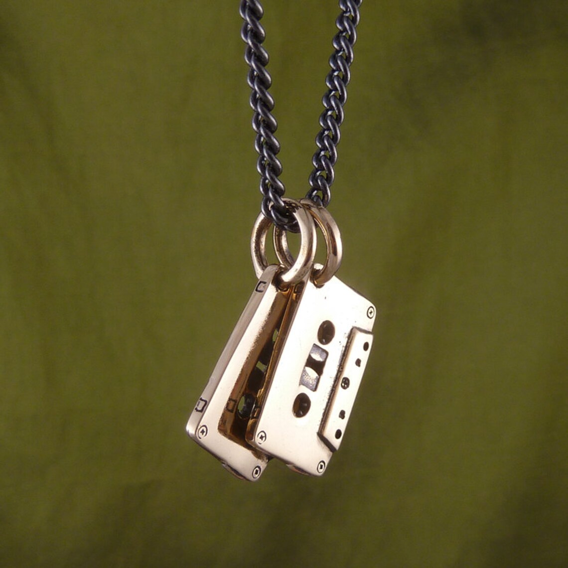Cassette Necklace - Bronze Cassettes Pendant - Mix Tape Necklace - Etsy