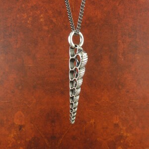 Shell Necklace - Antique Silver Shell Pendant - Turritella Shell ...
