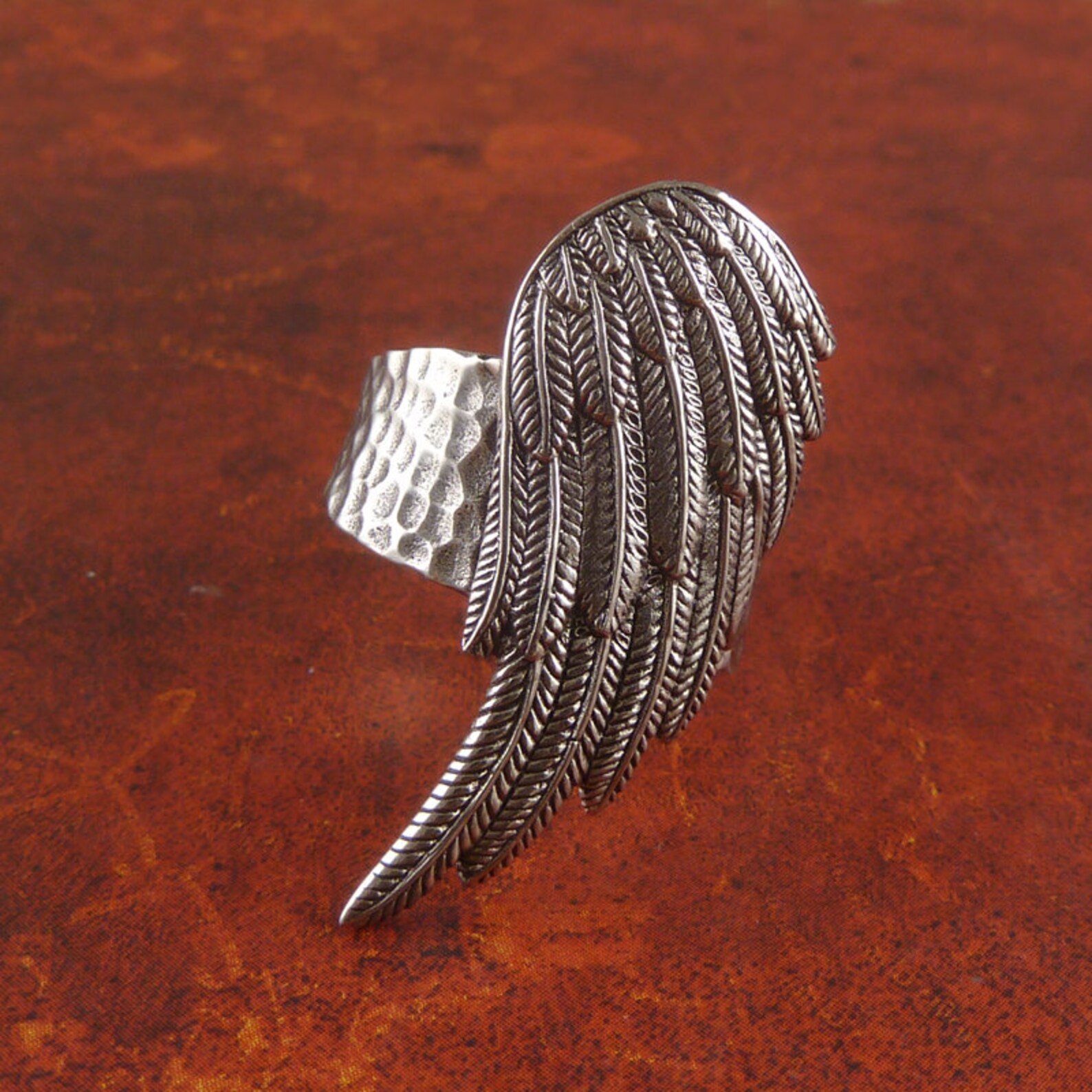 Wing Ring White Bronze Wing Ring - Etsy