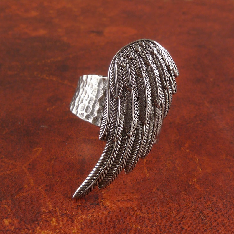 Wing Ring White Bronze Wing Ring - Etsy