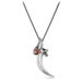 Raven Talon & Garnet Necklace - Antique Silver Raven Talon With ...