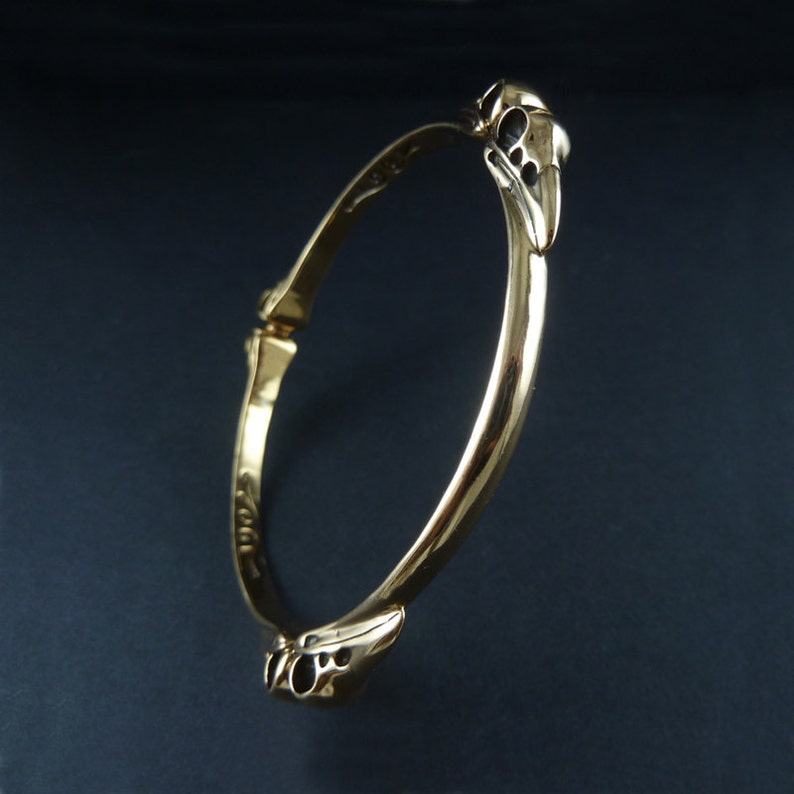 Bird Skull Bangle - Bronze Raven Skull Bangle - Etsy