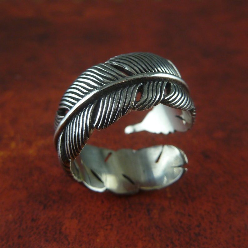 Feather Ring Antique Silver Feather Ring Silver Feather - Etsy Canada
